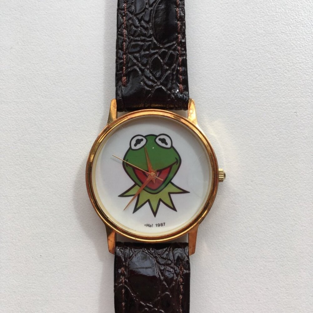Vintage 1987 The Muppets Kermit The Frog Watch - Gem